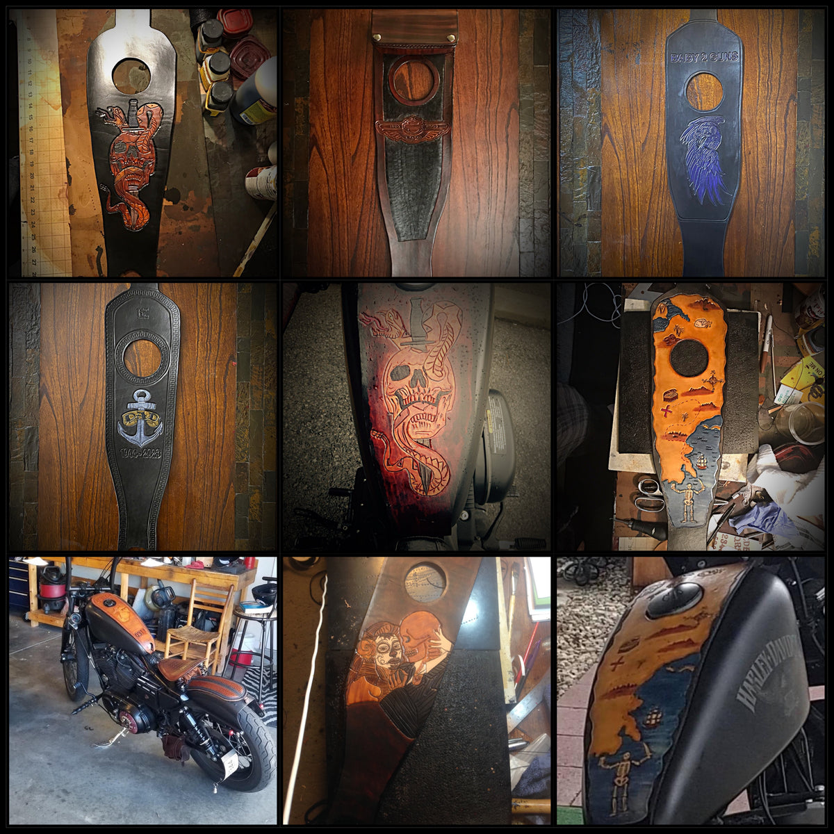 Tank Bibs for Harley Sportster – Forged Glory Custom Leather Craft
