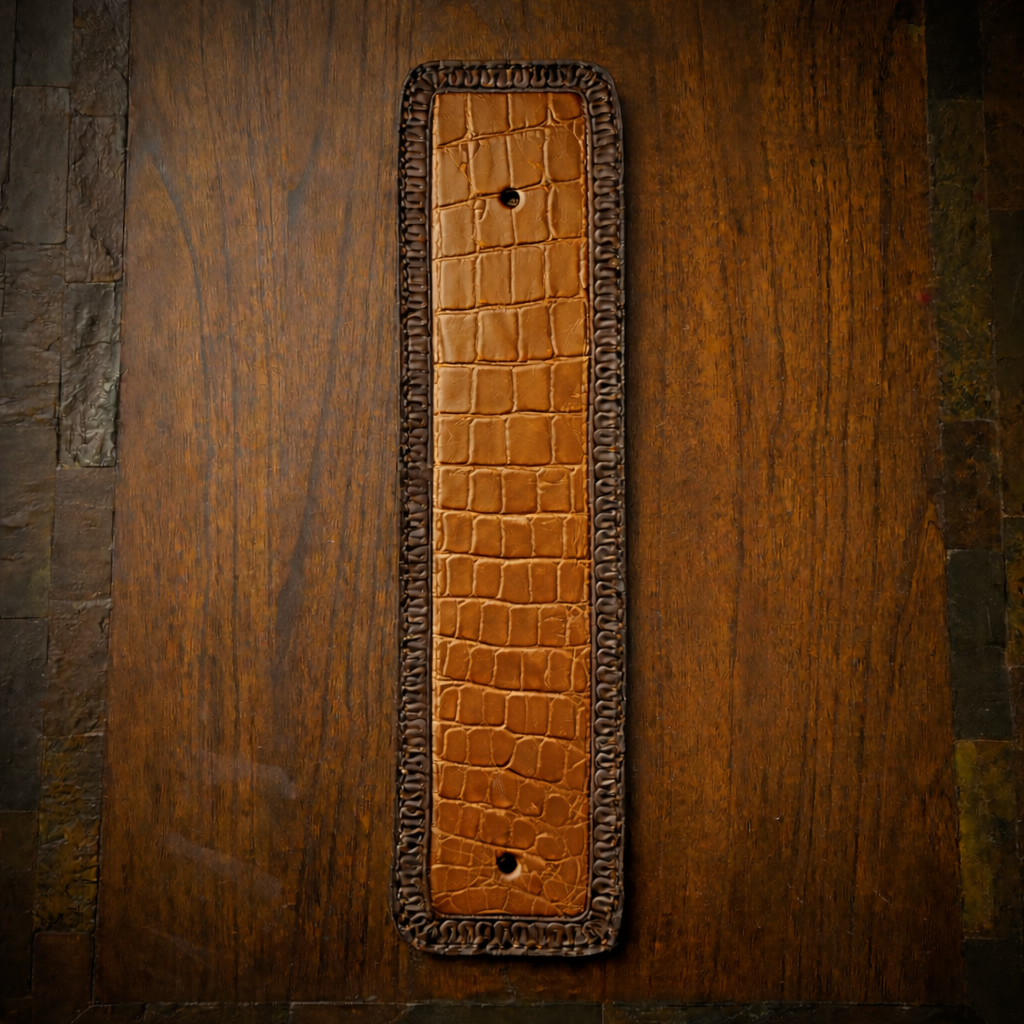 Front Fender Bib, Multiple Colors Of Alligator Print Leather, On Brown ...