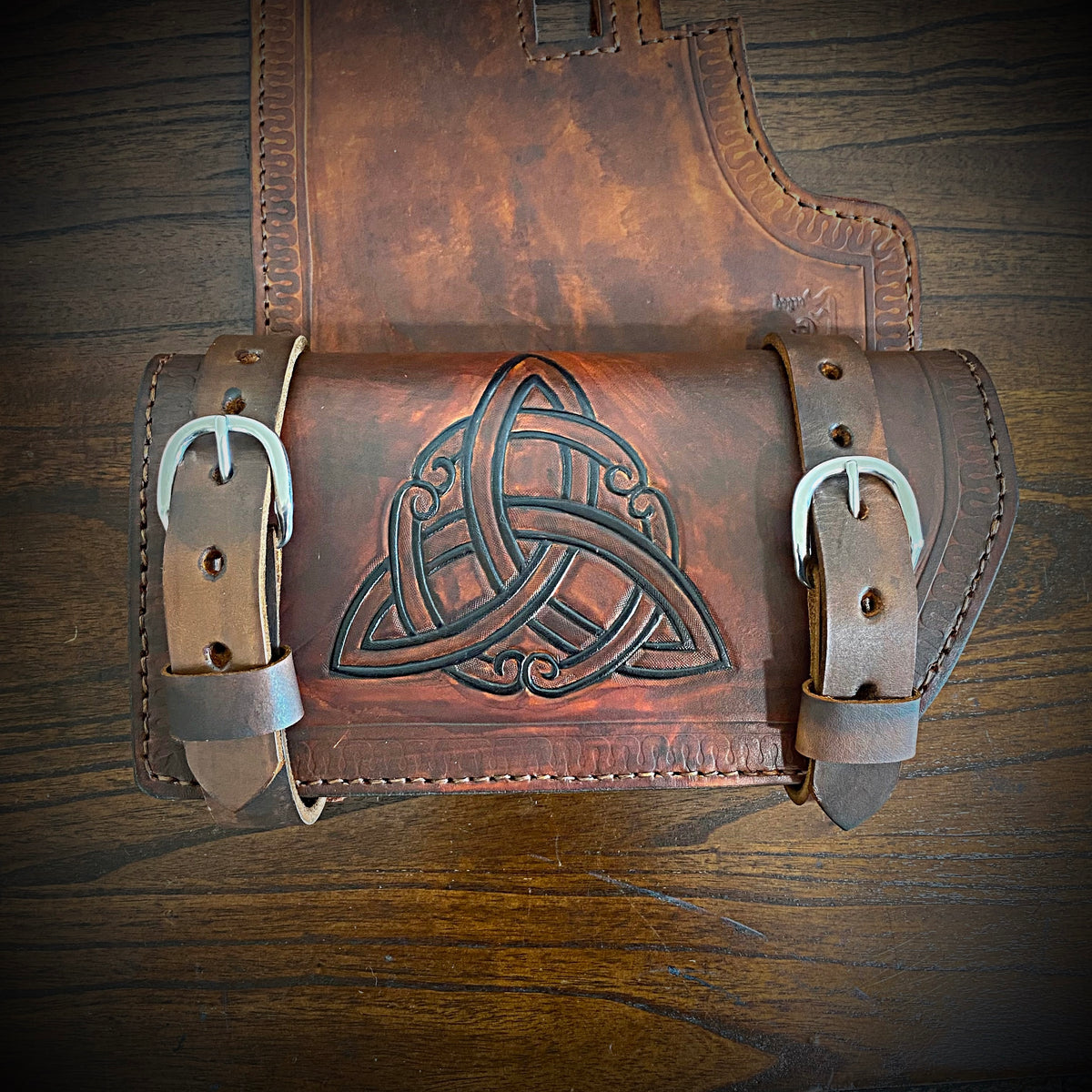 Heat shield for Harley Davidson, Two Pouches, Triquetra art – Forged ...