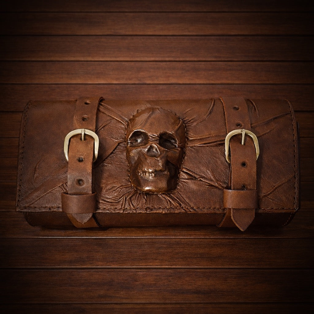 Tool bag for Motorcycle - Nightmare Skull, Red – Forged Glory Custom ...