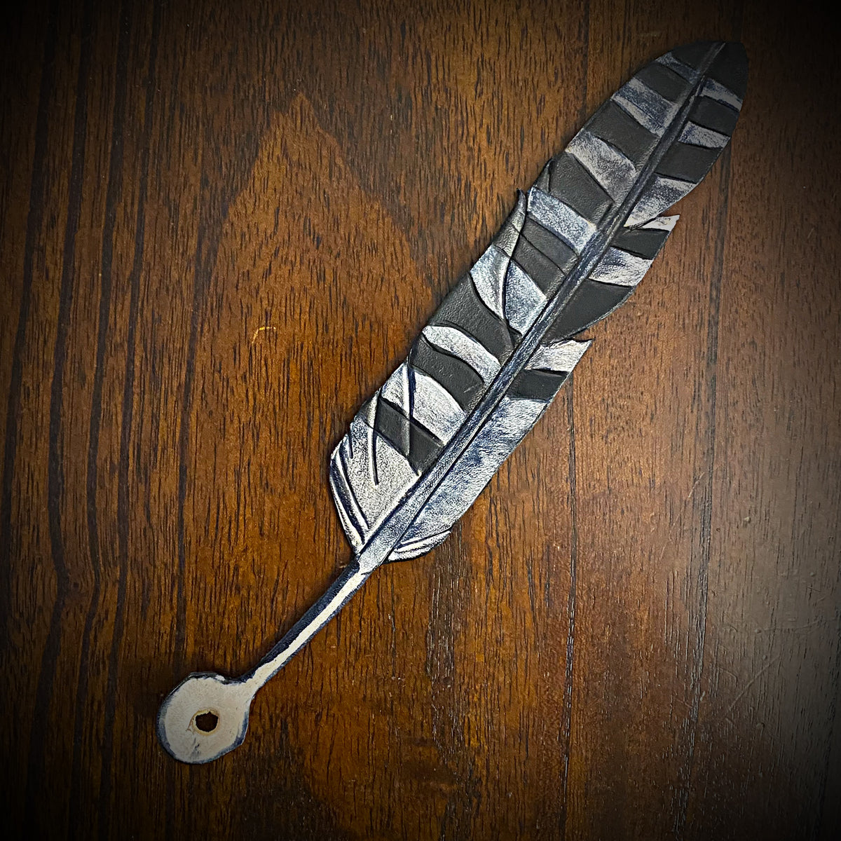 Eurasian Eagle Owl Leather Feather – Forged Glory Custom Leather Craft