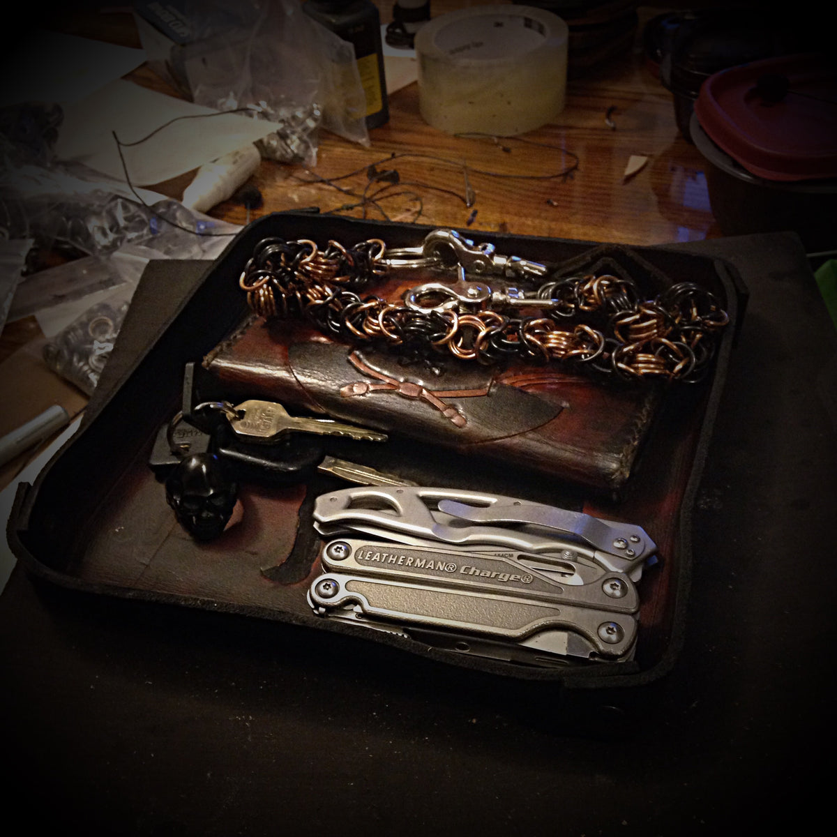 Everyday Carry Tray Rider Brown – Forged Glory Custom Leather Craft