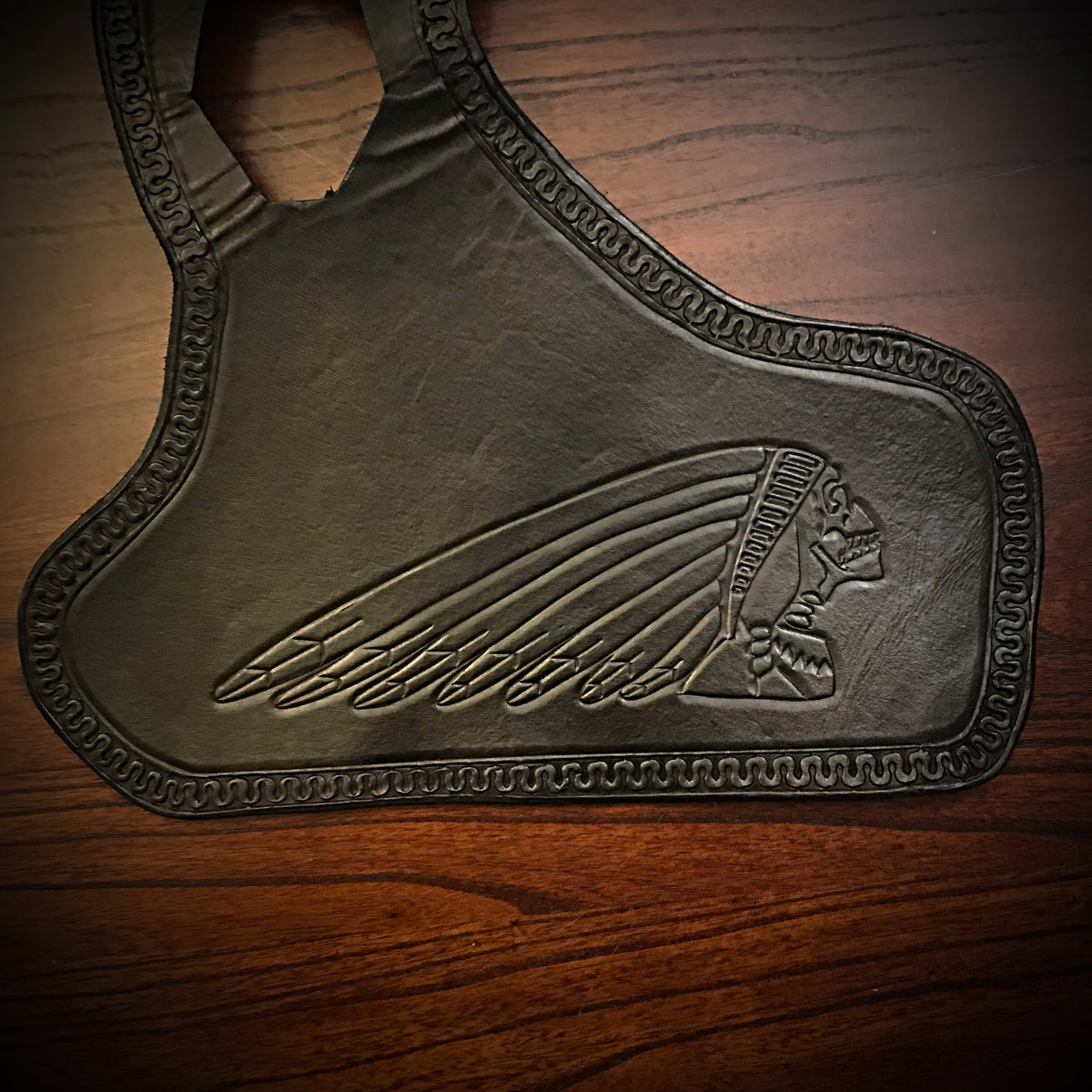 Heat Shield for Indian Scout Motorcycle with Pouch - Skull War Bonnet ...