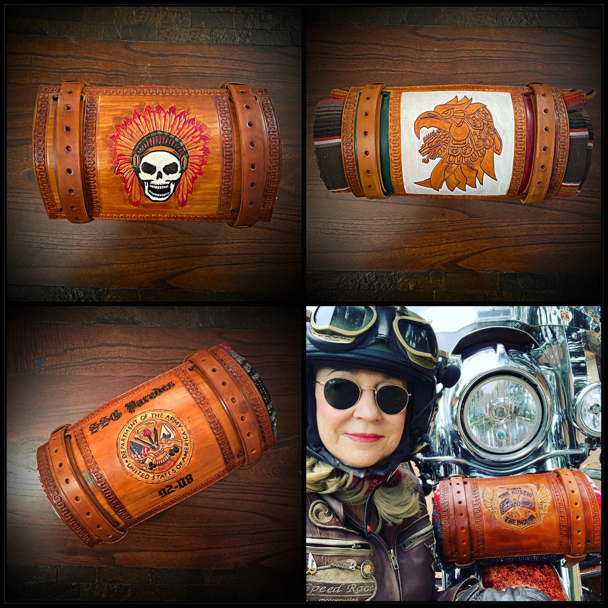 Bedroll for Motorcycles - Generation 2 Custom Art Indian Tan – Forged ...