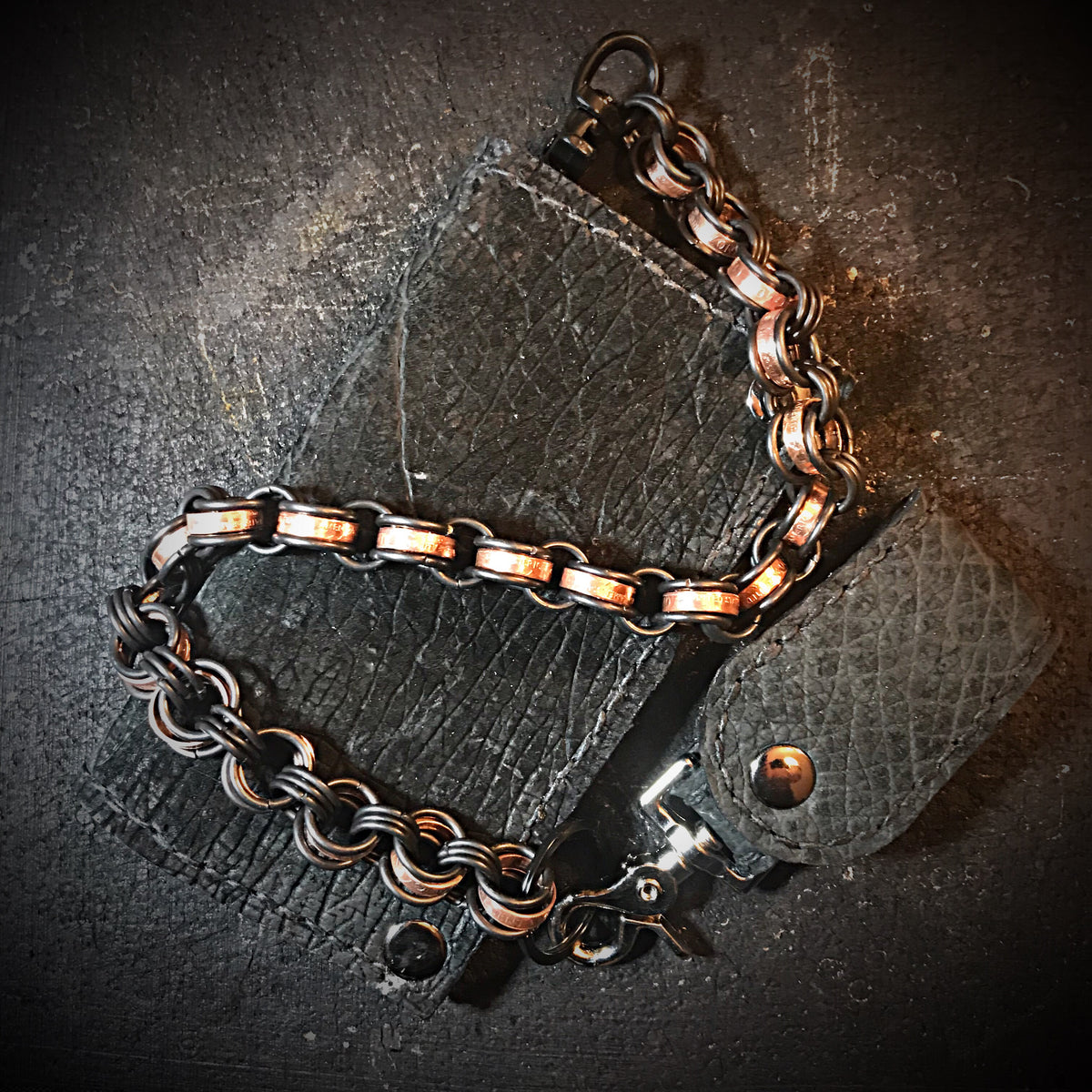 Chainmail Chain - Penny Dreadful, Black steel rings, copper American p ...