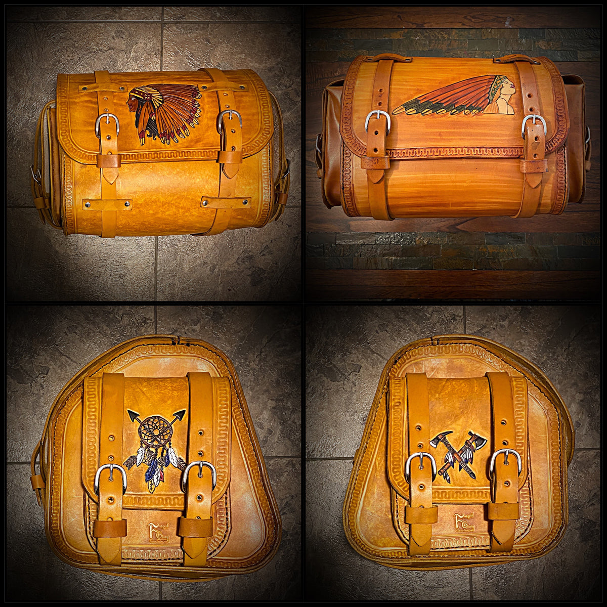 Motorcycle Trunk Bag, Custom Art Fits All Brands of Motorcycles w/ Rea ...